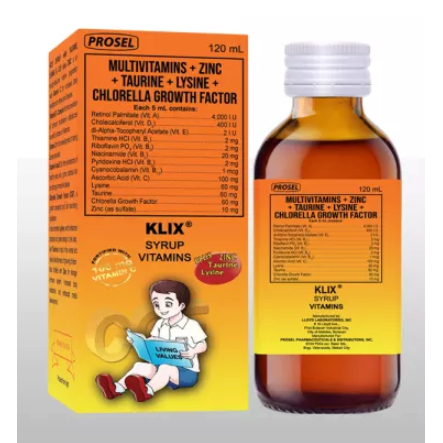 KLIX Multivitamins / Zinc / Lysine / Taurine / Chlorella Growth Factor ...